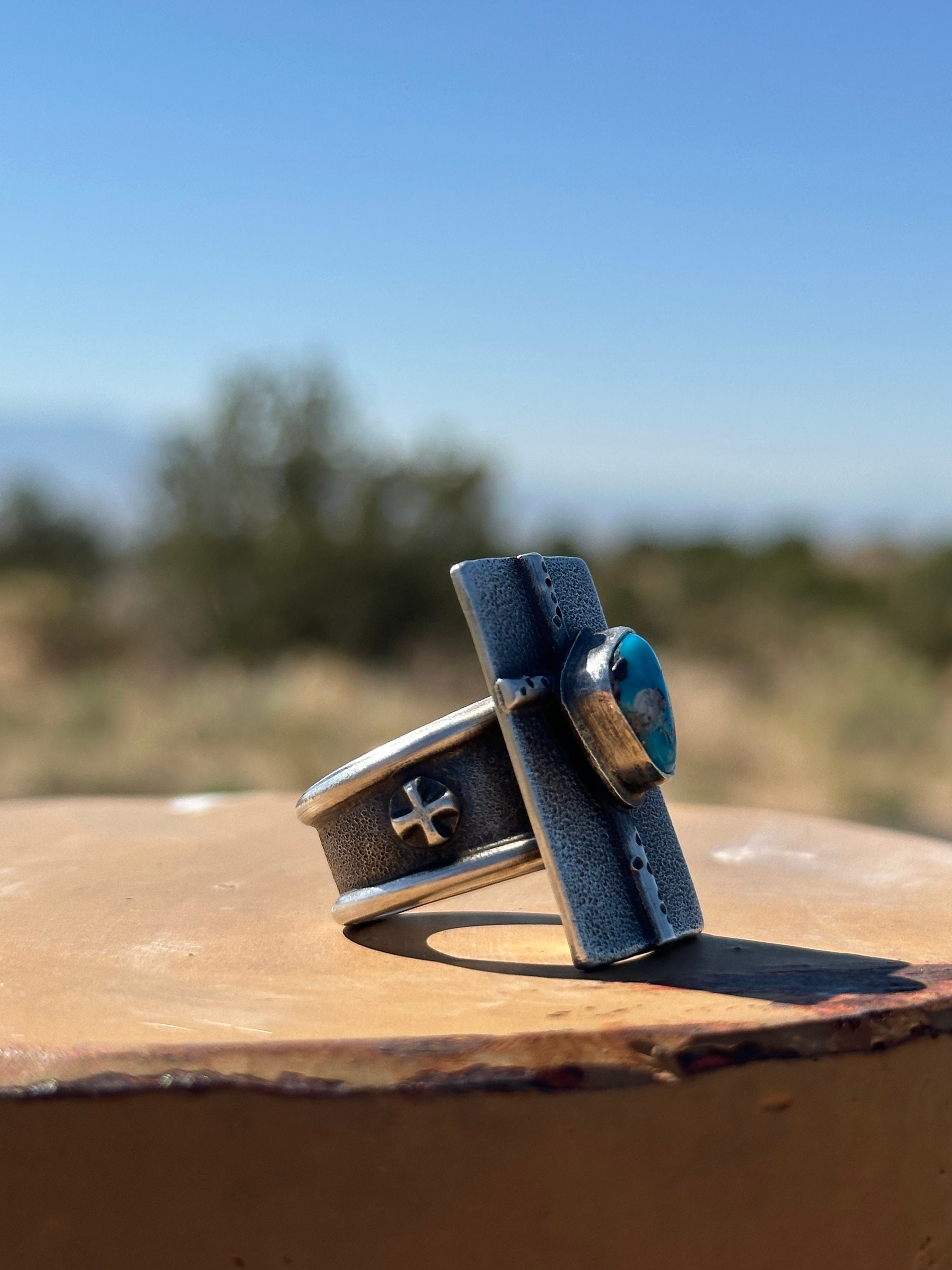 Artisan Handmade Natural Morenci Turquoise and Sterling Silver Artisan ...