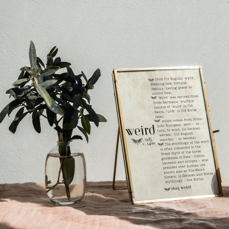 Dictionary Art Print Etymology Word Print Etymology of Weird - Etsy