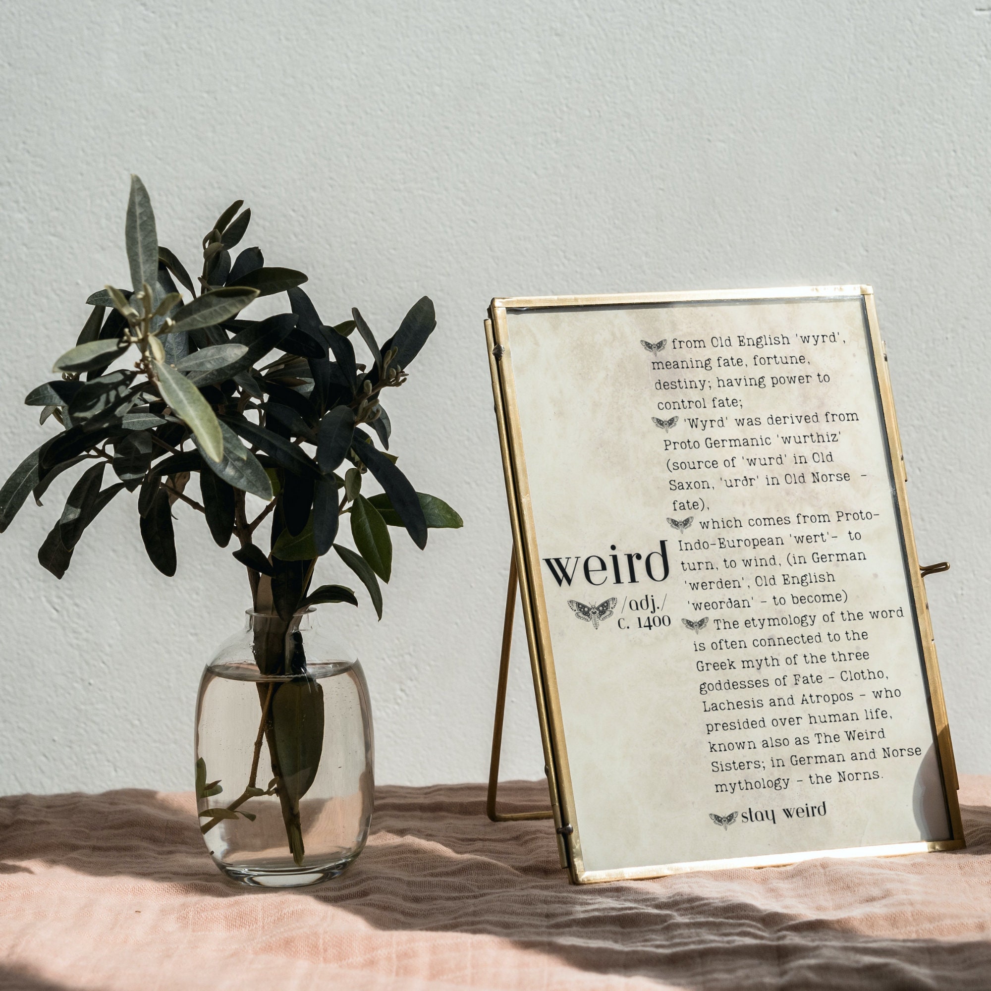 Dictionary Art Print Etymology Word Print Etymology of Weird - Etsy