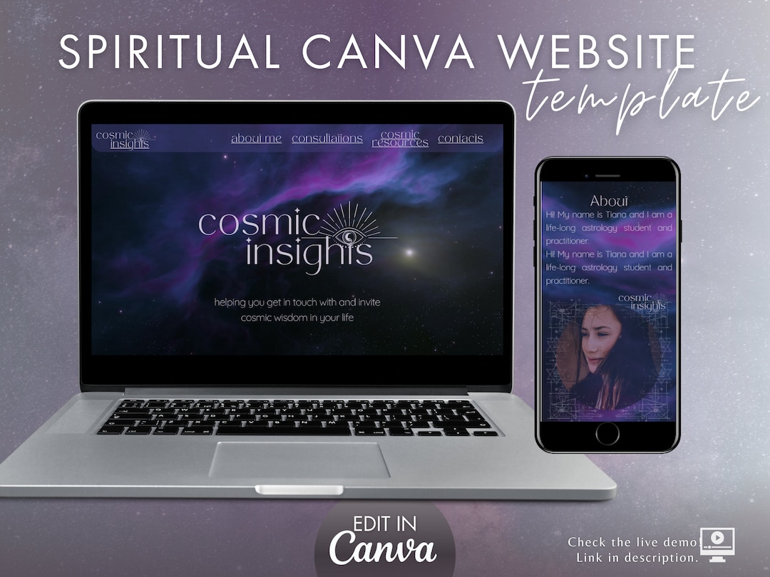 Canva Website Template | Spiritual Astrology Website Design | Landing ...