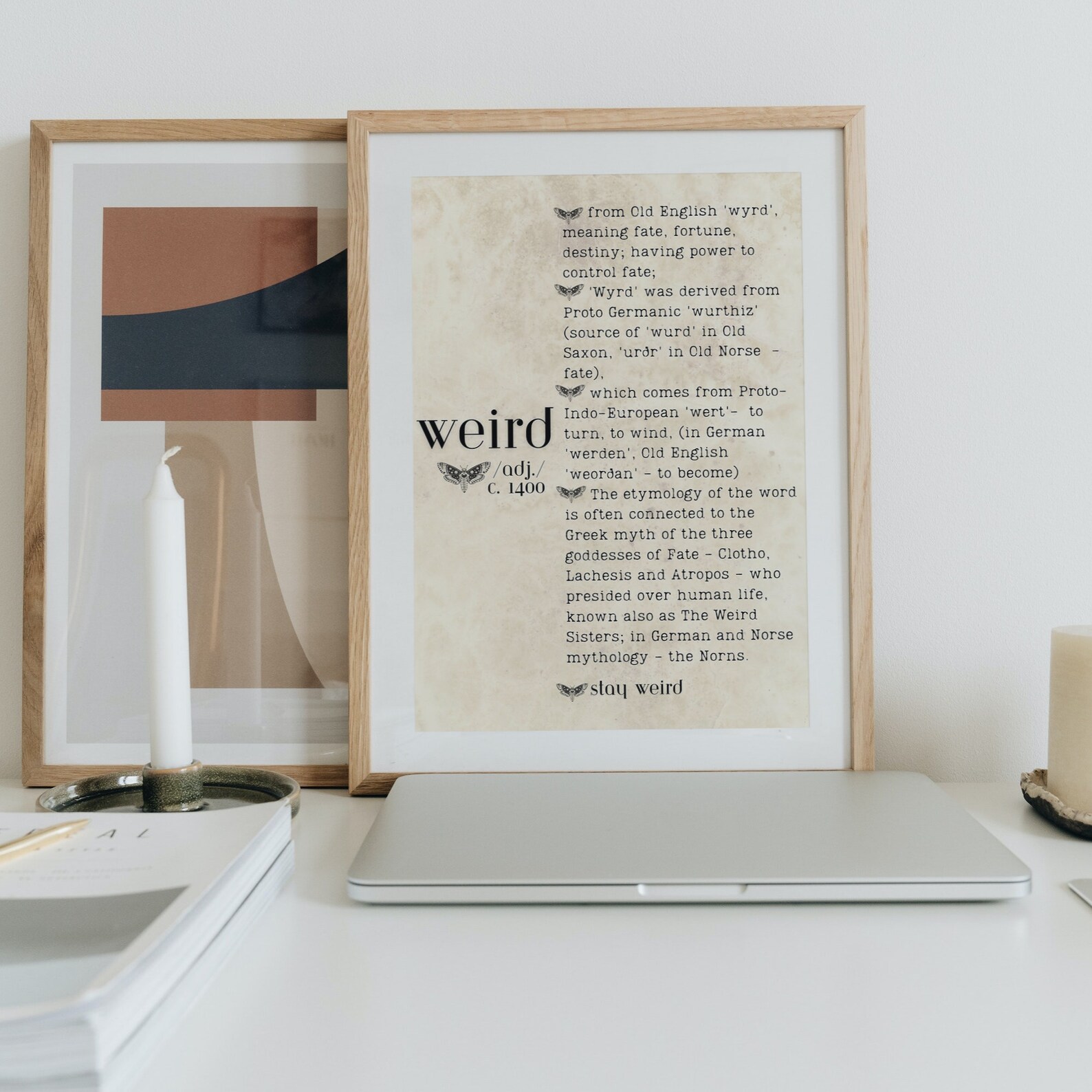 Dictionary Art Print Etymology Word Print Etymology of Weird - Etsy