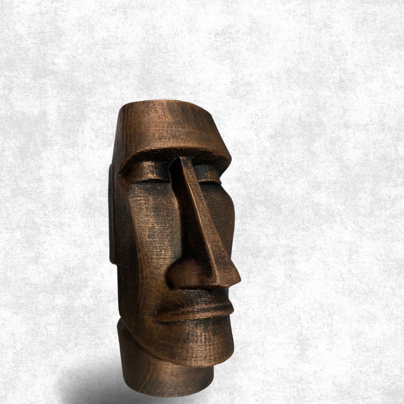 Exquisite Hand-painted Moai Statue – 3D Ancient Art Revival – Unique ...