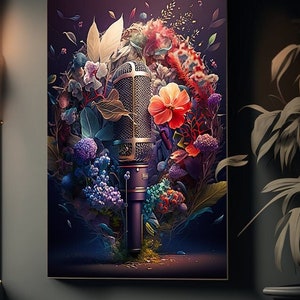 Microphone Wall Decor Music Art Digital Art Print Wall Art Poster ...