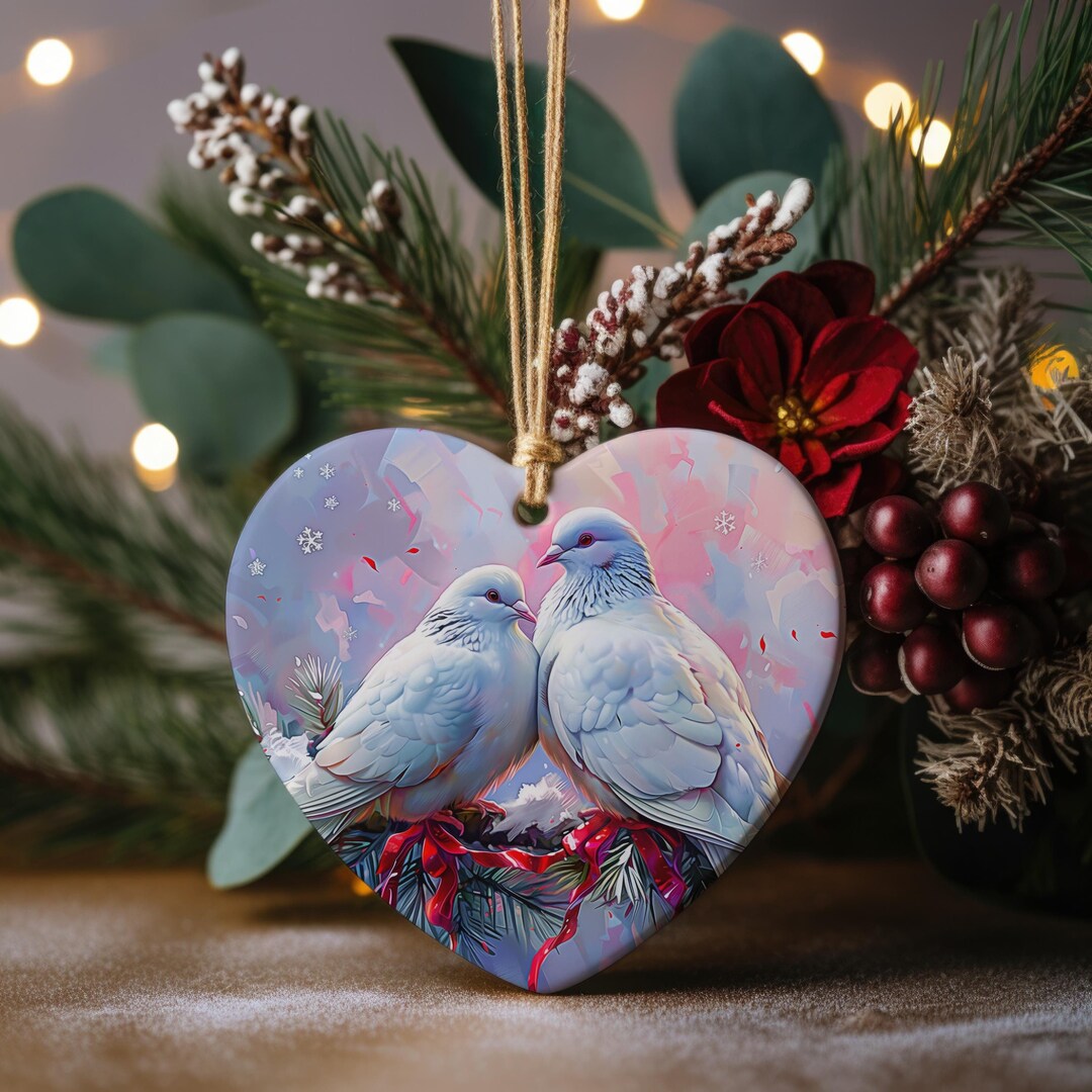Doves Ceramic Ornament, Luxe Holiday Decor, Three Unique Shapes - Etsy
