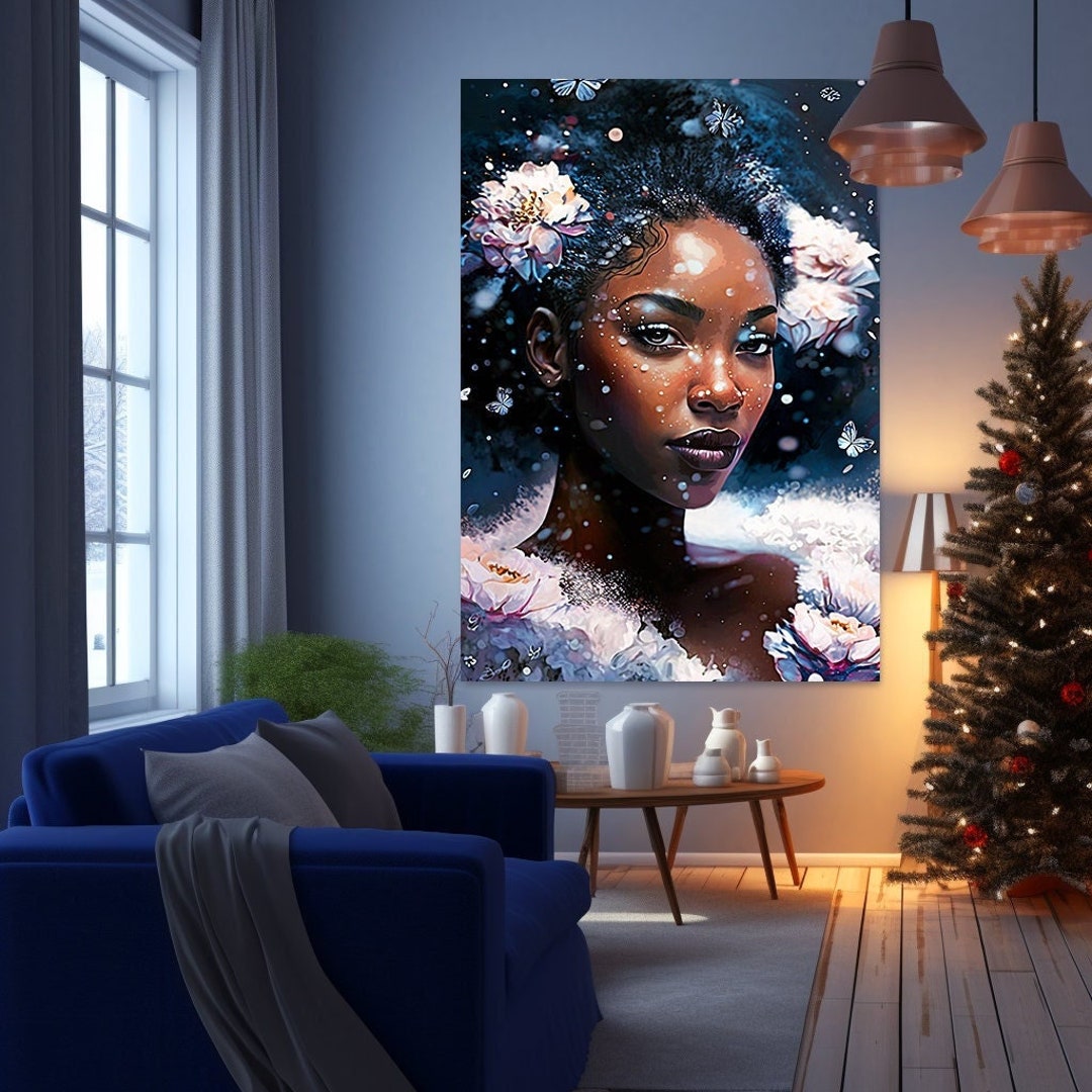 Beautiful Winter Art Perfect Holiday Gift Black Art Home Decor Wall Art ...