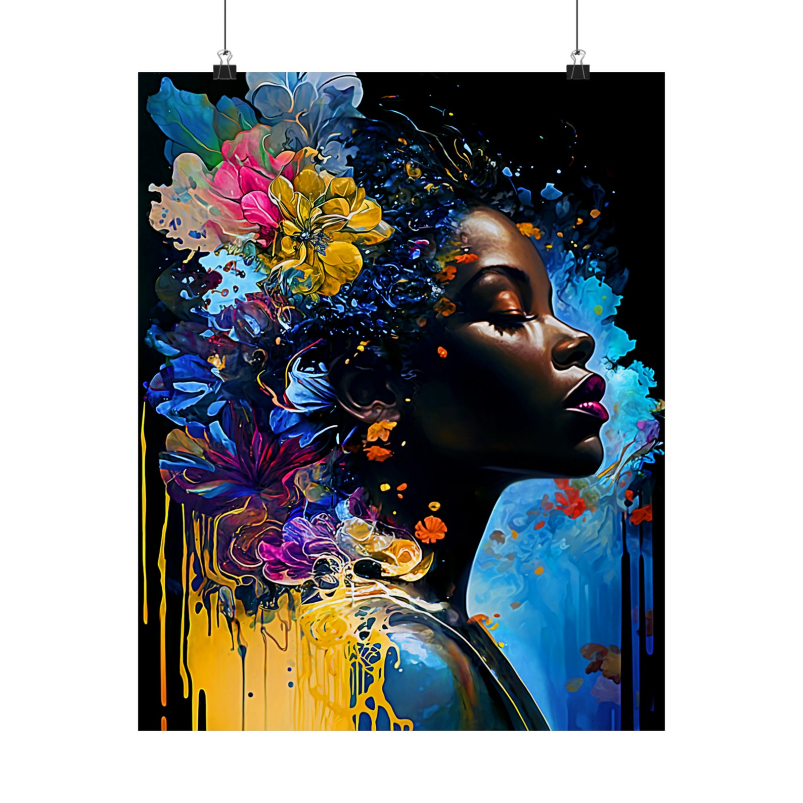 Abstract Black Woman Art Afrocentric Gift for Her Vertical Poster - Etsy