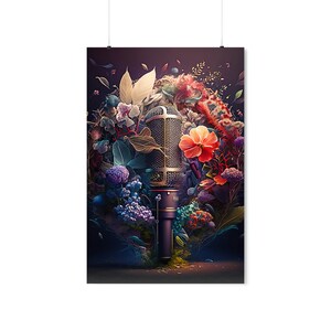 Microphone Wall Decor Music Art Digital Art Print Wall Art Poster ...