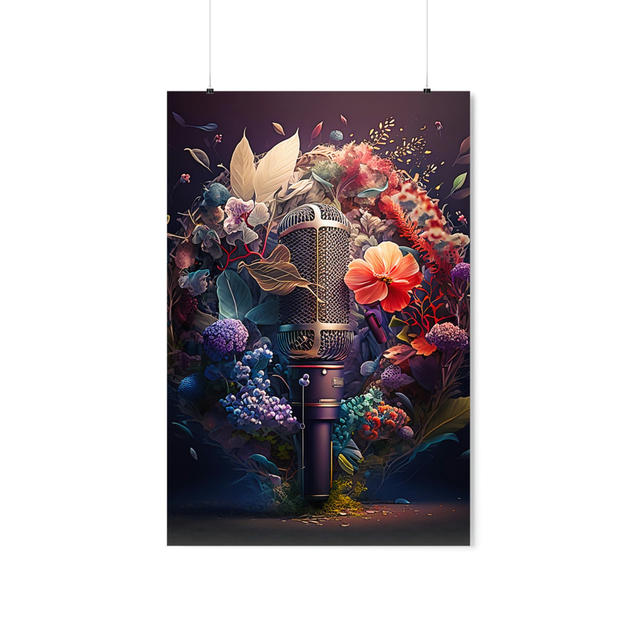 Microphone Wall Decor Music Art Digital Art Print Wall Art - Etsy