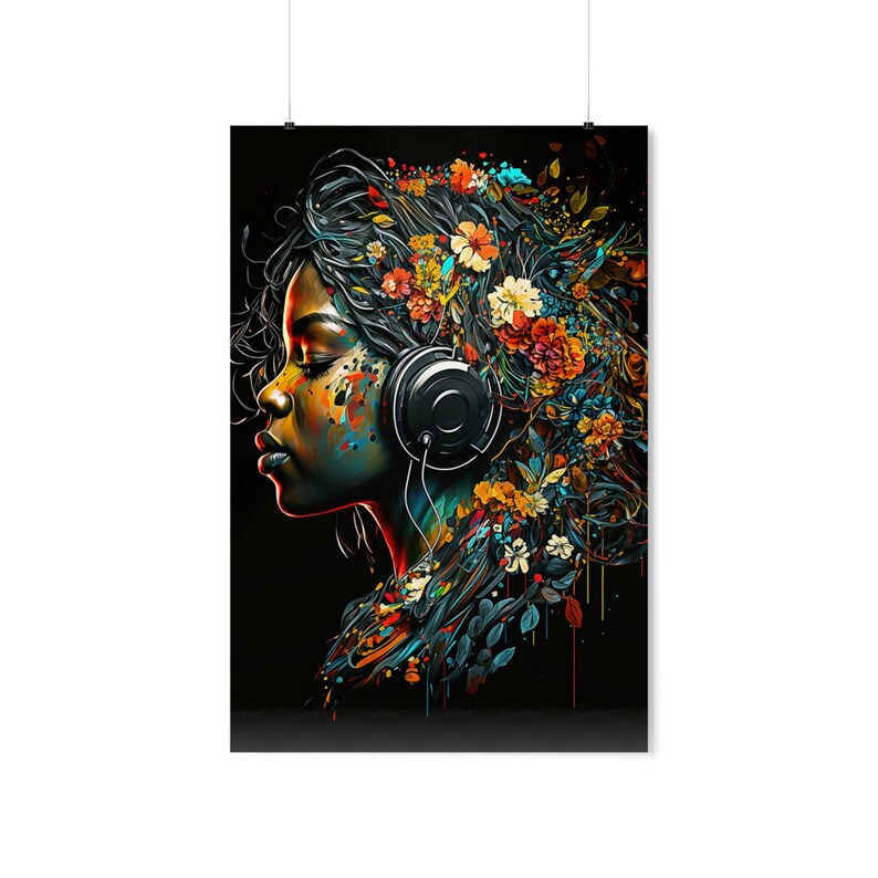Black Music Digital Art Print Gift for Her Abstract Art for - Etsy