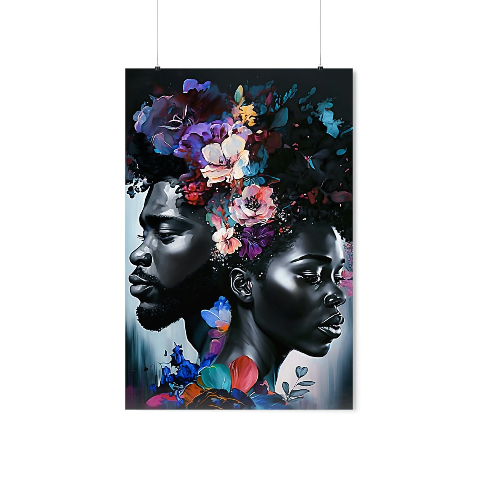 Black Love Digital Art Print Gift for Her Abstract Art for Housewarming ...