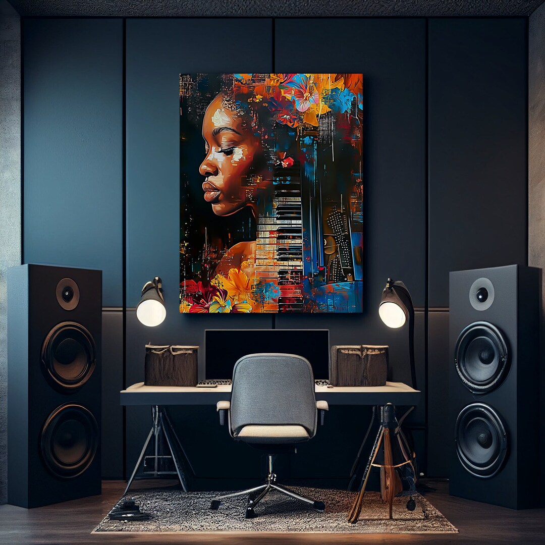 Abstract Piano Art Print - Musical Wall Decor, Piano Keys Poster ...