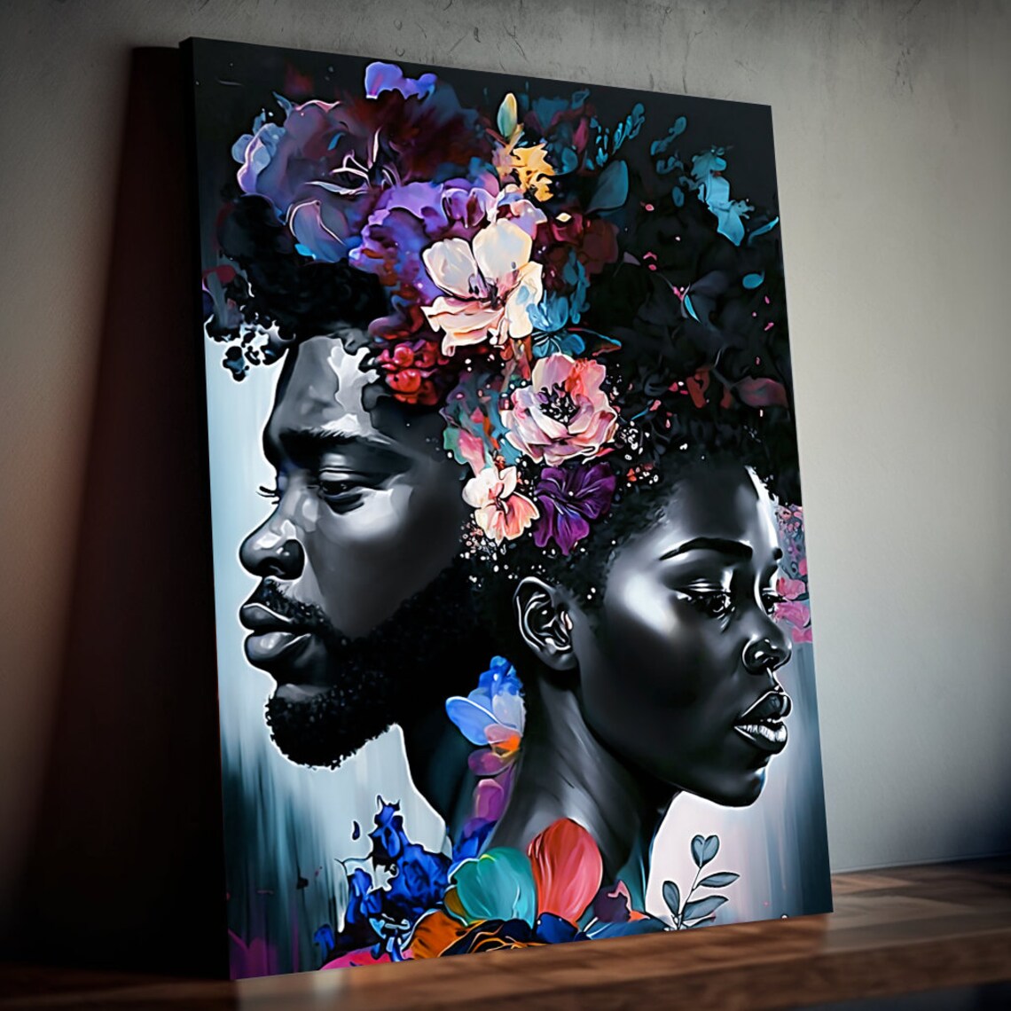 Black Love Digital Art Print Gift for Her Abstract Art for Housewarming ...
