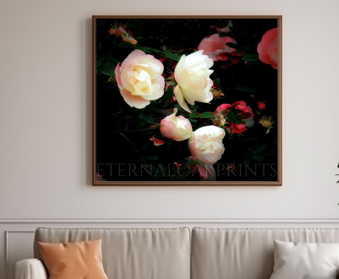 Victorian Rose Print, Flower Wall Décor, Flower Wall Art Print, Vintage ...