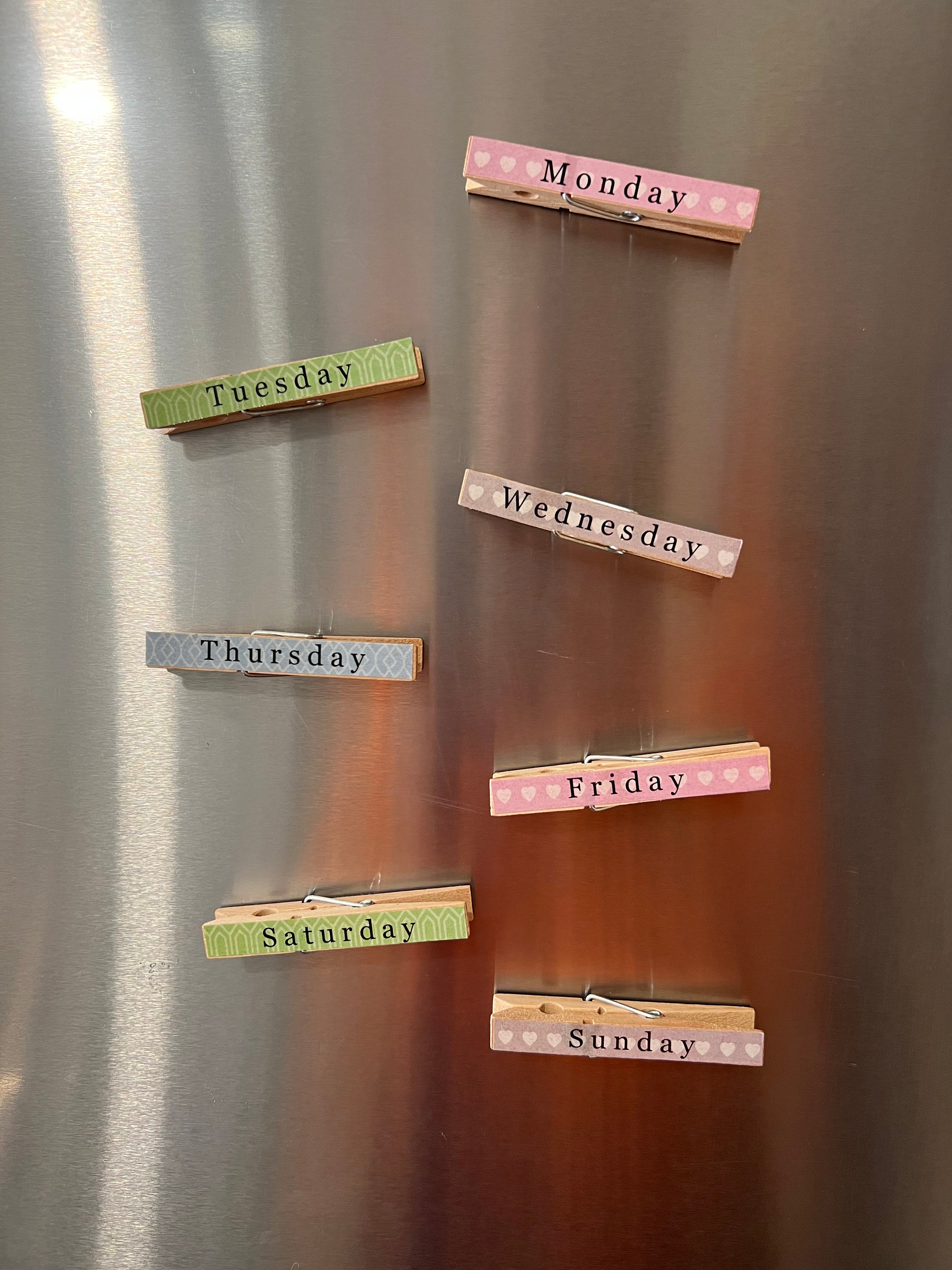 Magnetic Colorful Weekday Pegs, Gisela Graham Peg Organizer Fridge ...