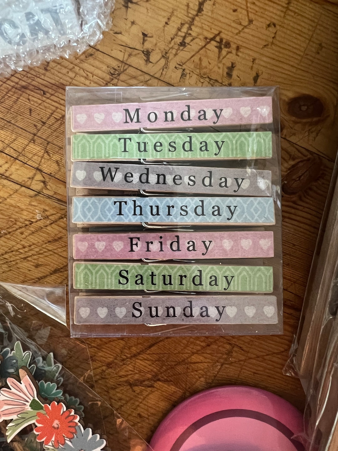 Magnetic Colorful Weekday Pegs, Gisela Graham Peg Organizer Fridge ...