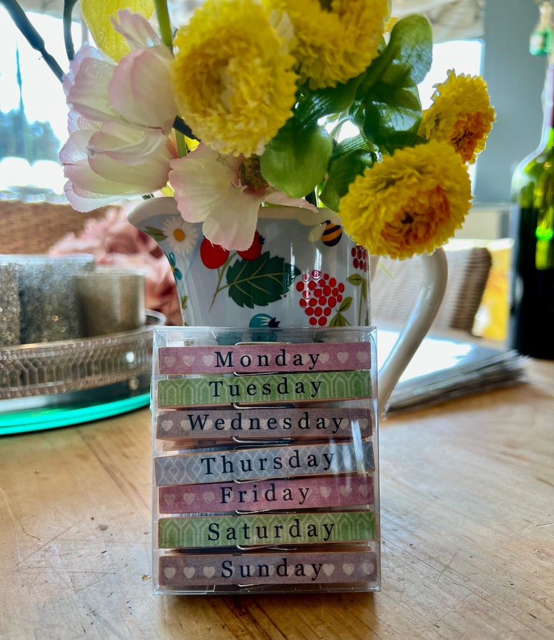 Magnetic Colorful Weekday Pegs, Gisela Graham Peg Organizer Fridge ...