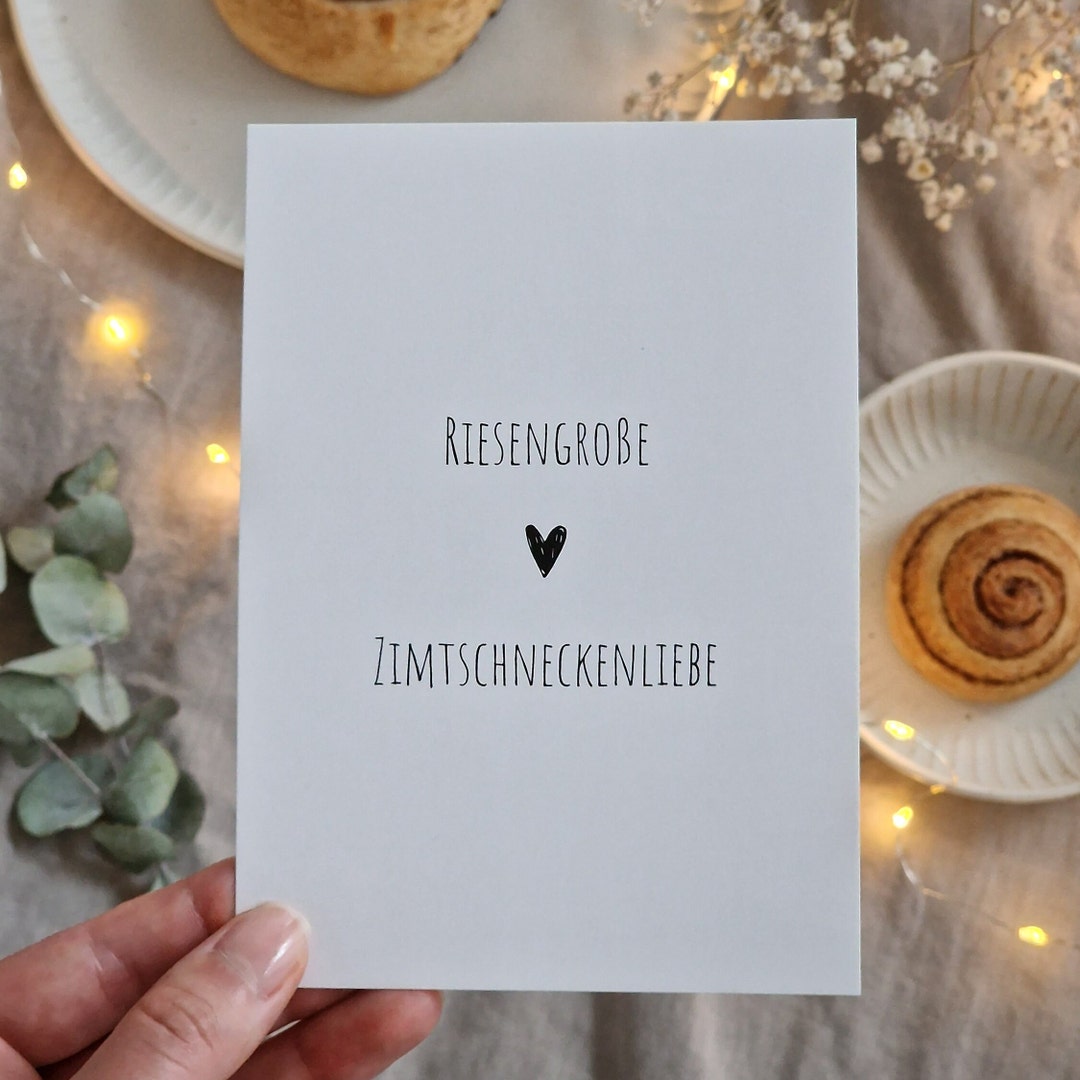 Postcard cinnamon Roll No. 01 A6 Card Birthday Birthday Gift Gift Idea ...