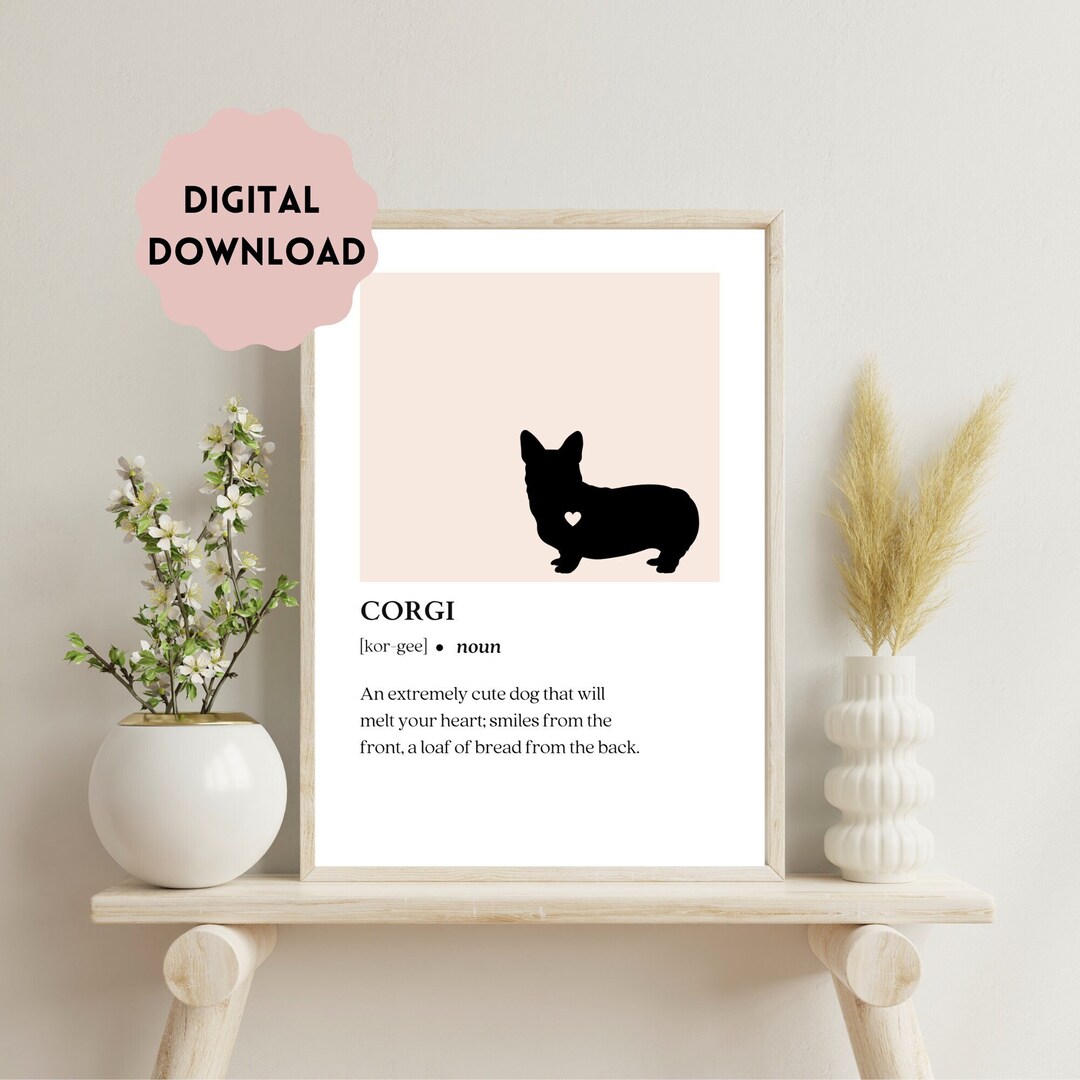 PRINTABLE Corgi Definition Quote Poster Corgi Lover Print Dog Mom Print ...
