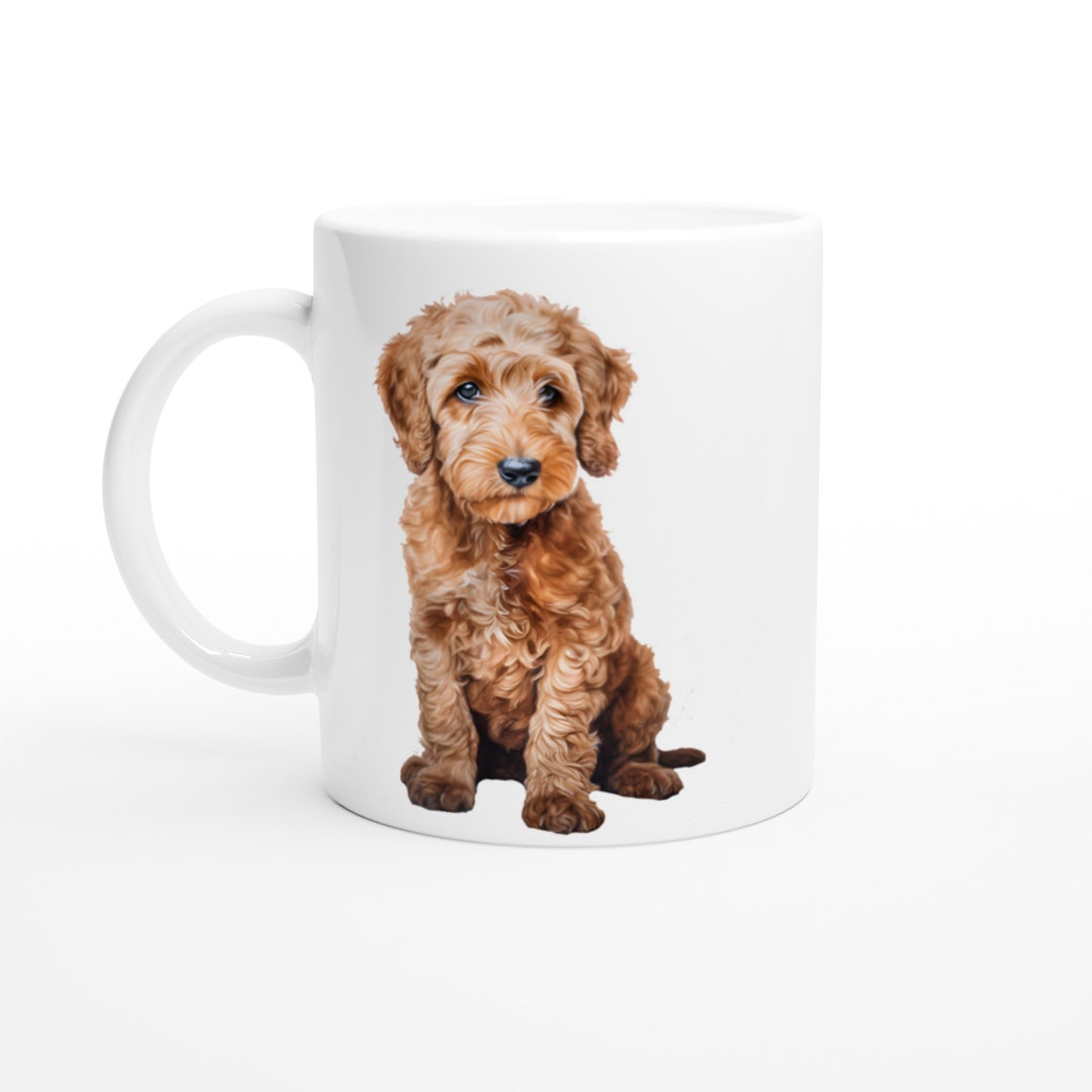 Australian Labradoodle Puppy Mug, Cute Puppy Mug, Dog Coffe Mug, White ...