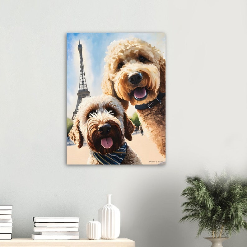 Labradoodles in Paris Poster, Labradoodle Selfie Eiffel Tower Poster ...