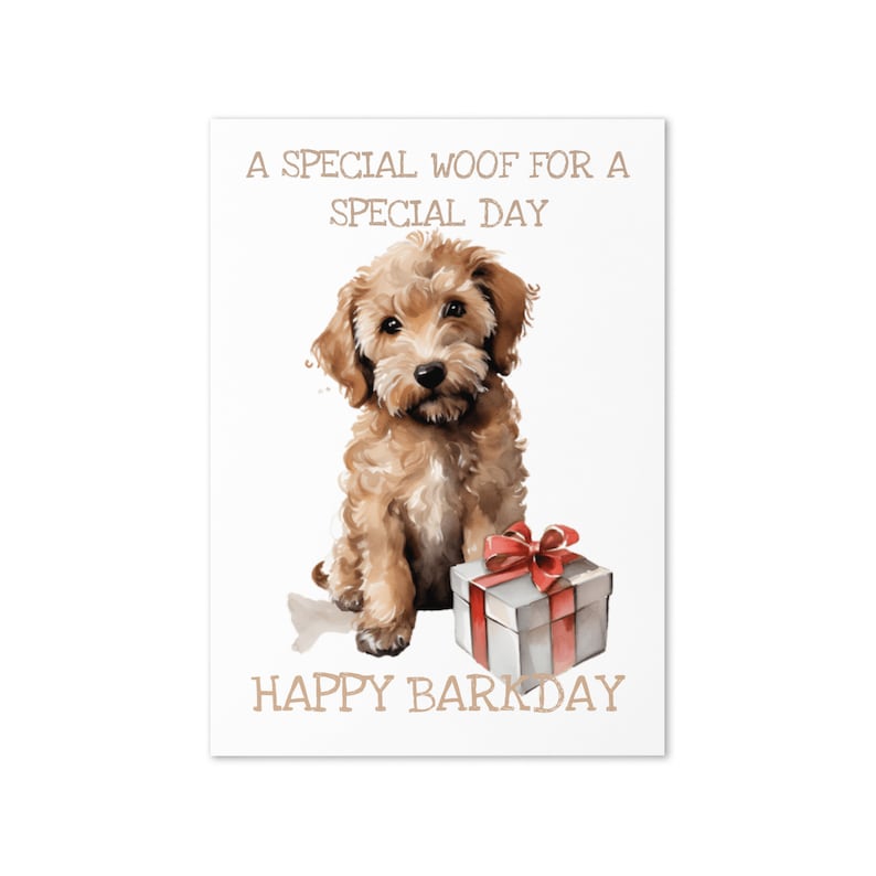 10 Cute Australian Labradoodle Birthday Cards (with Standard Envelopes ...