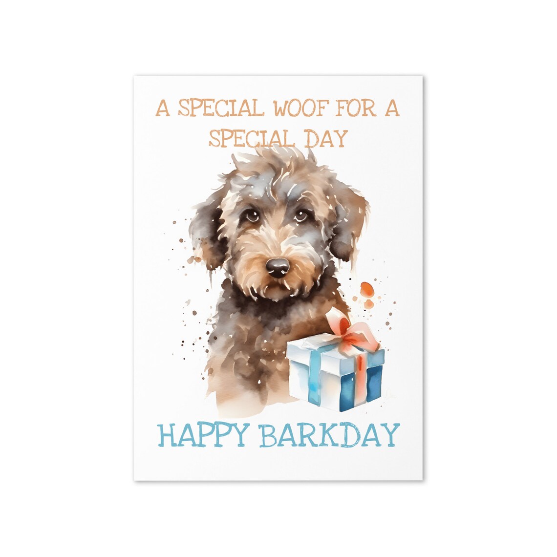 10 Cute Labradoodle Birthday Cards (with Standard Envelopes), 7x5 Inch ...