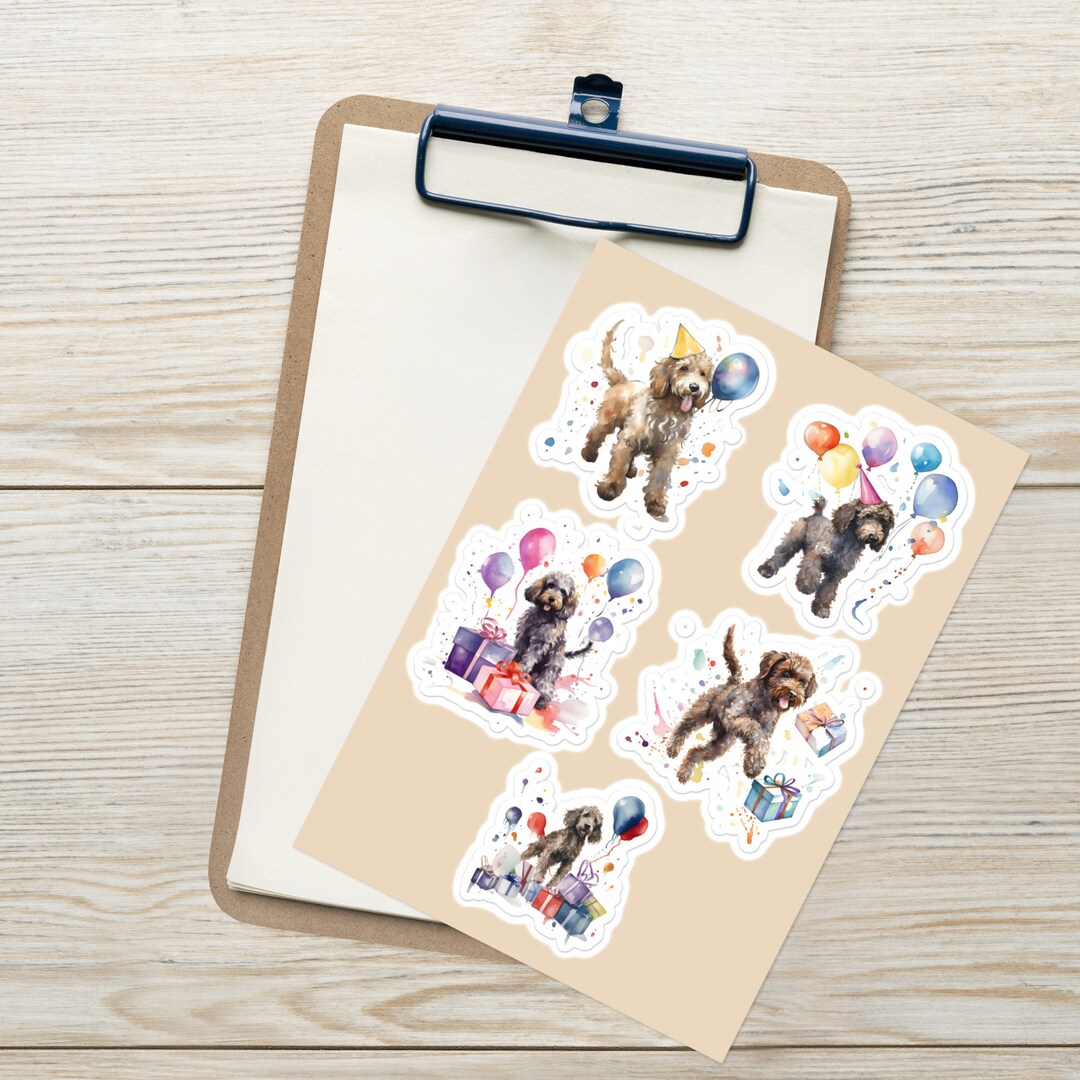 Labradoodle Sticker Sheet | Standing Labradoodle Stickers | Party ...