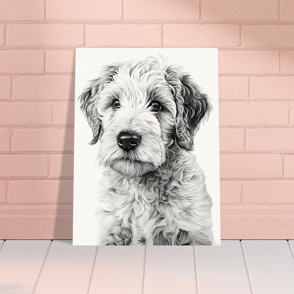 Labradoodle Drawing, Labradoodle Wall Art, Labradoodle Poster - Etsy