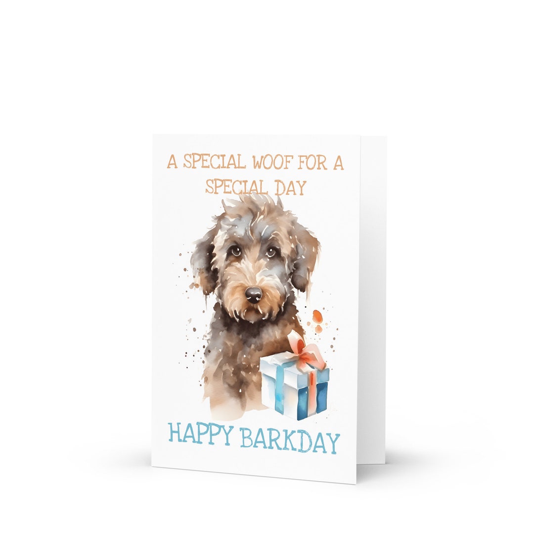 10 Cute Labradoodle Birthday Cards (with Standard Envelopes), 7x5 Inch ...