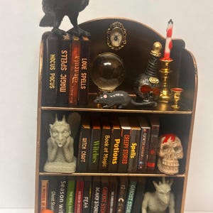 1:12 Scale Haunted Bookcase, Miniature Witch Book Shelf, Gothic ...