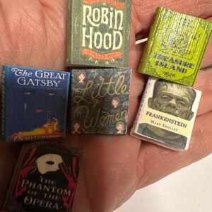 Miniature Book Set 1:12 Scale Books Dollhouse Library Tiny Novels ...