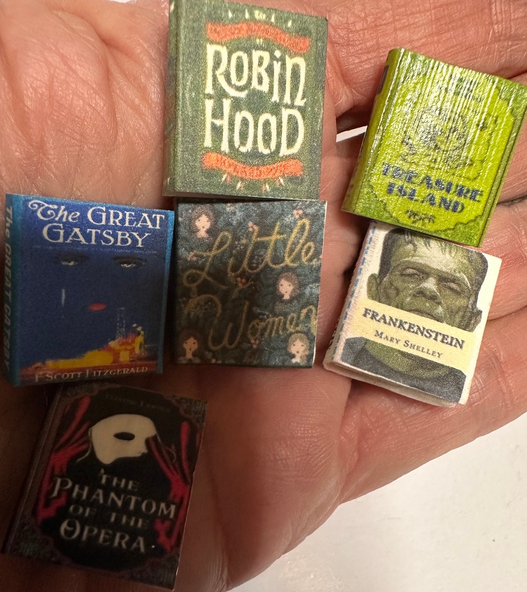 Miniature Book Set 1:12 Scale Books Dollhouse Library Tiny Novels ...