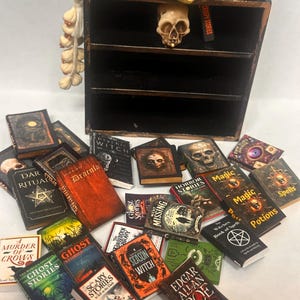 1:12 Scale Haunted Book Case Bundle, Miniature Witch, Creepy Diorama ...