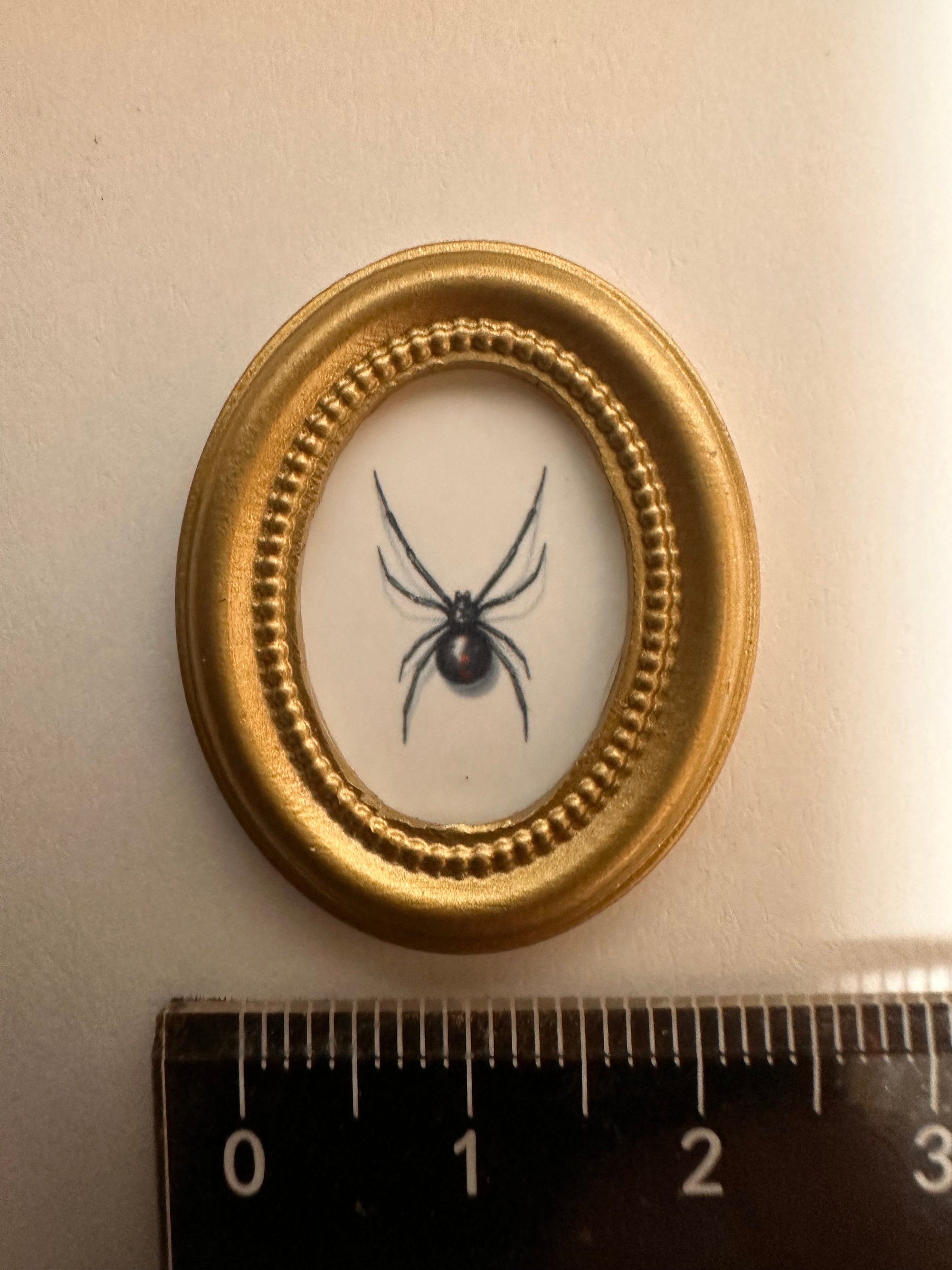 Dollhouse Art Creepy Spider Mini Horror Art Witches Den Miniature Wall ...