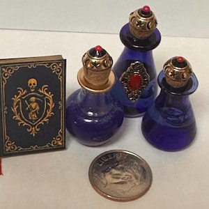 Tiny Witches Potion Set, Miniature Gothic Decor, Fantasy Items, Elegant ...