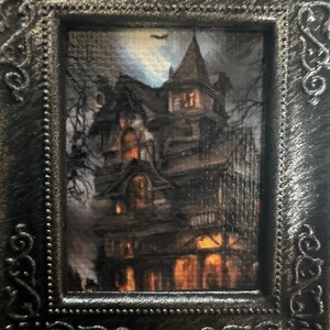 Dollhouse Art Creepy Mini Painting Halloween Miniature Picture Framed ...