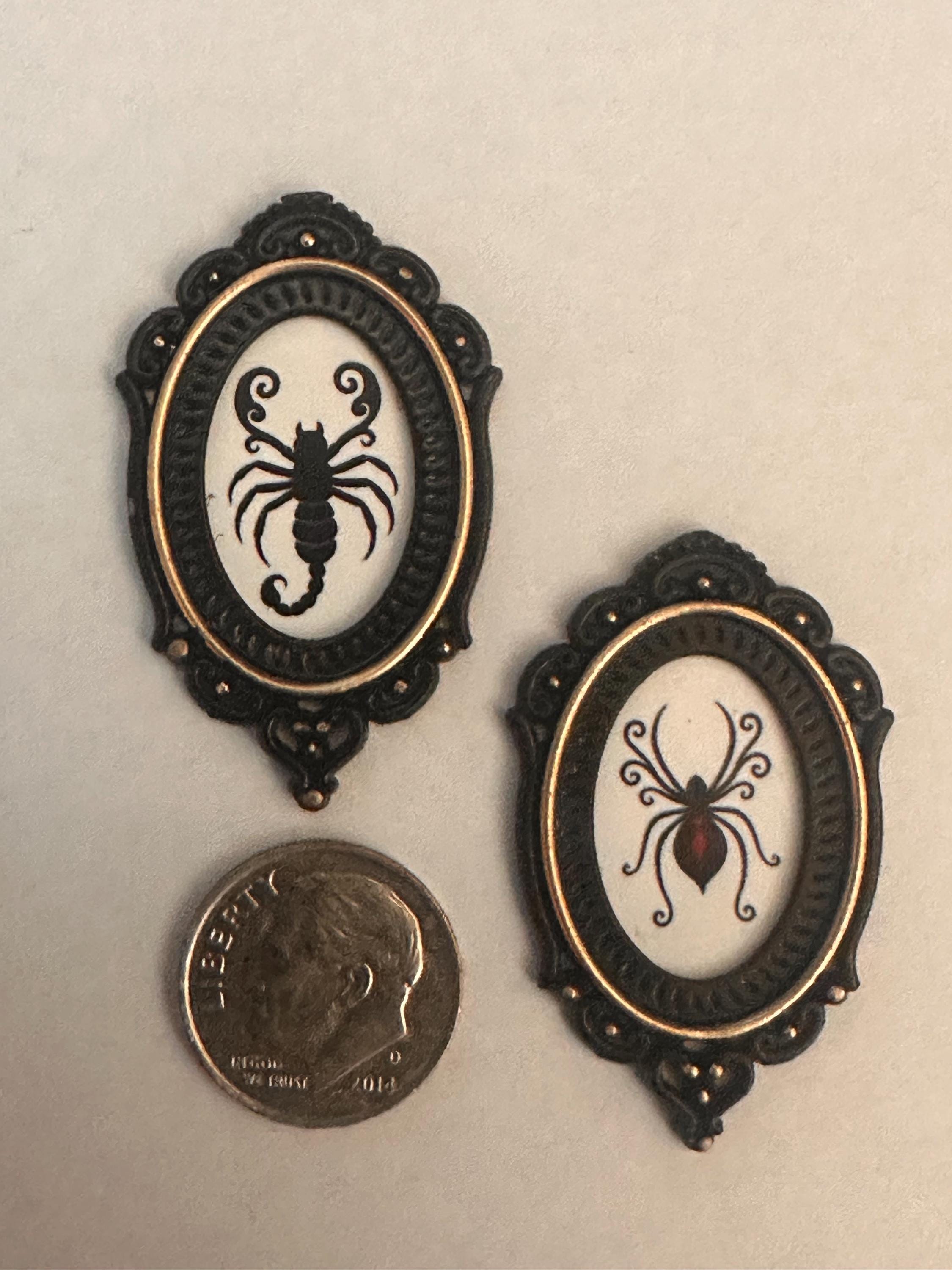 Dollhouse Art Creepy Spider Set, Mini Bug Drawing, Witches Den Decor ...
