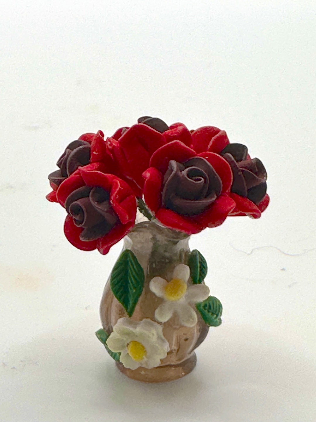 Miniature Red Roses 1:12 Scale Rose Flower Arrangement - Etsy