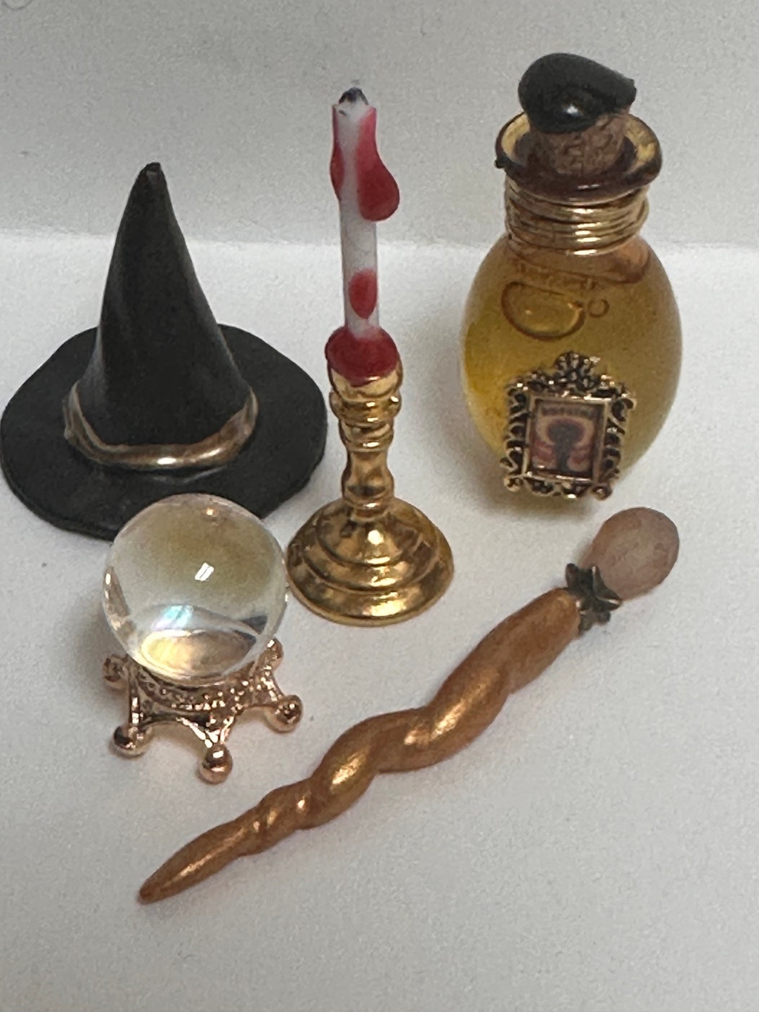 Wizard Miniature Witch Set Gothic Dollhouse Bundle 1:12 Scale Potion ...