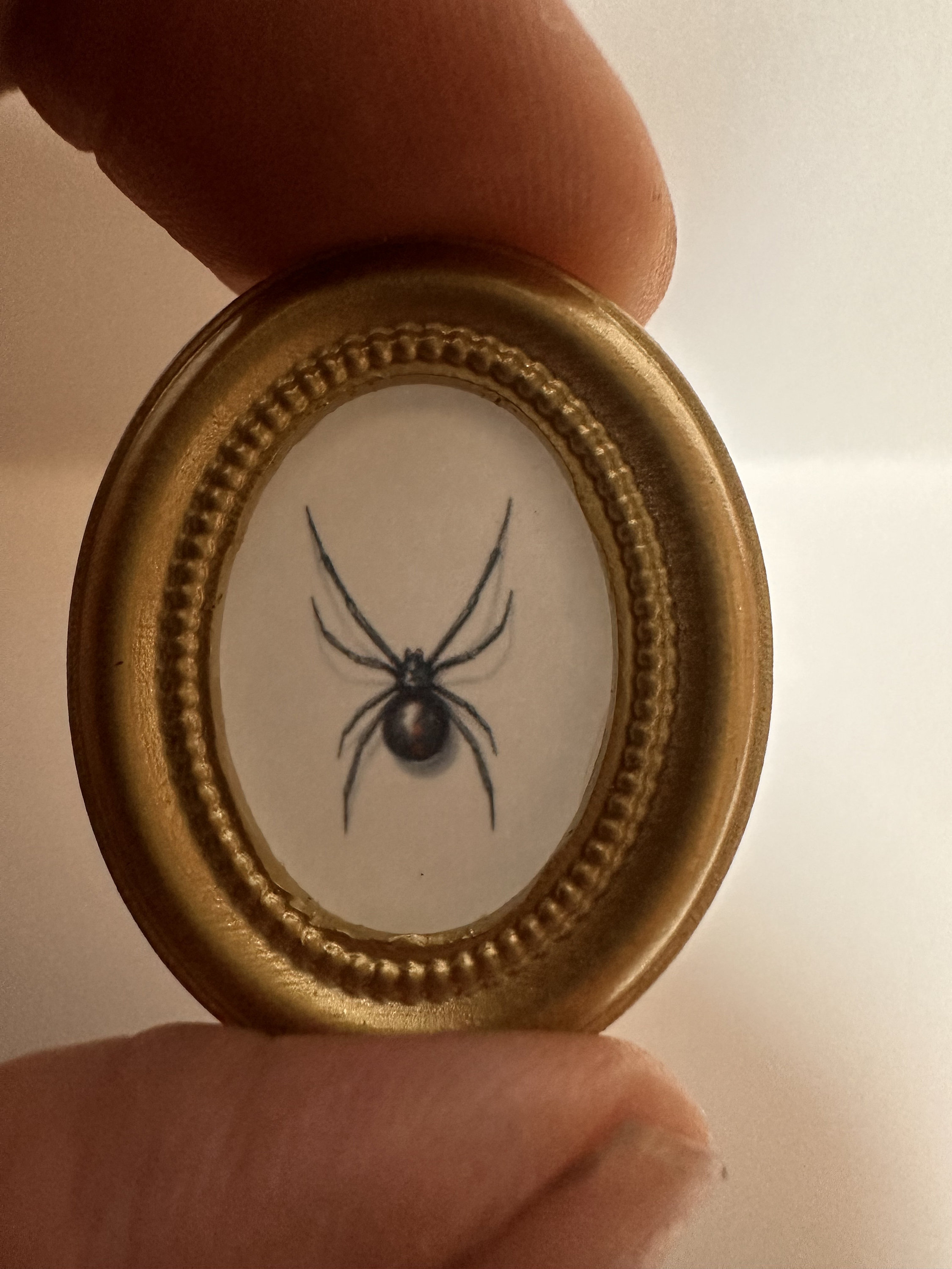 Dollhouse Art Creepy Spider Mini Horror Art Witches Den Miniature Wall ...