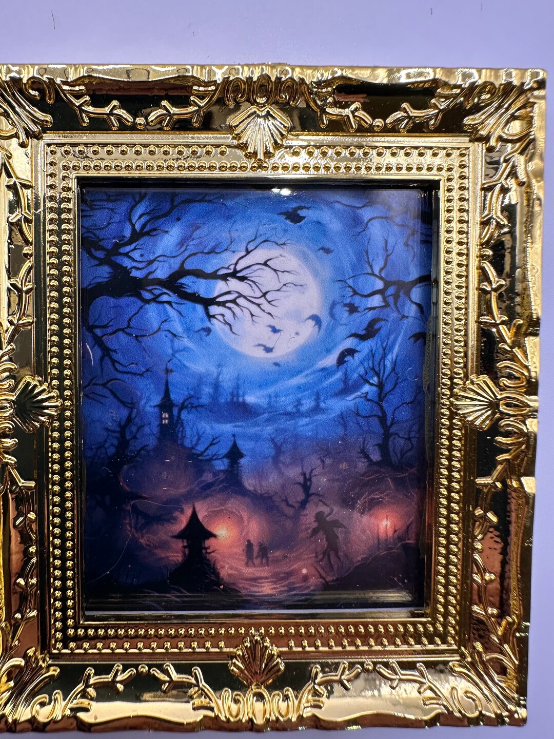 Dollhouse Art Creepy Mini Painting Halloween Miniature Picture Framed ...