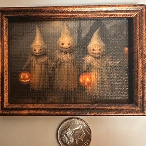 Dollhouse Art Cute Ghost Print Mini Painting Halloween Miniature ...