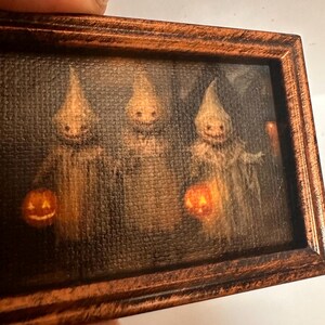 Dollhouse Art Cute Ghost Print Mini Painting Halloween Miniature ...