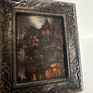 Dollhouse Art Creepy Mini Painting Halloween Miniature Picture Framed ...