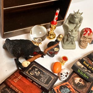 1:12 Scale Haunted Bookcase, Miniature Witch Book Shelf, Gothic ...