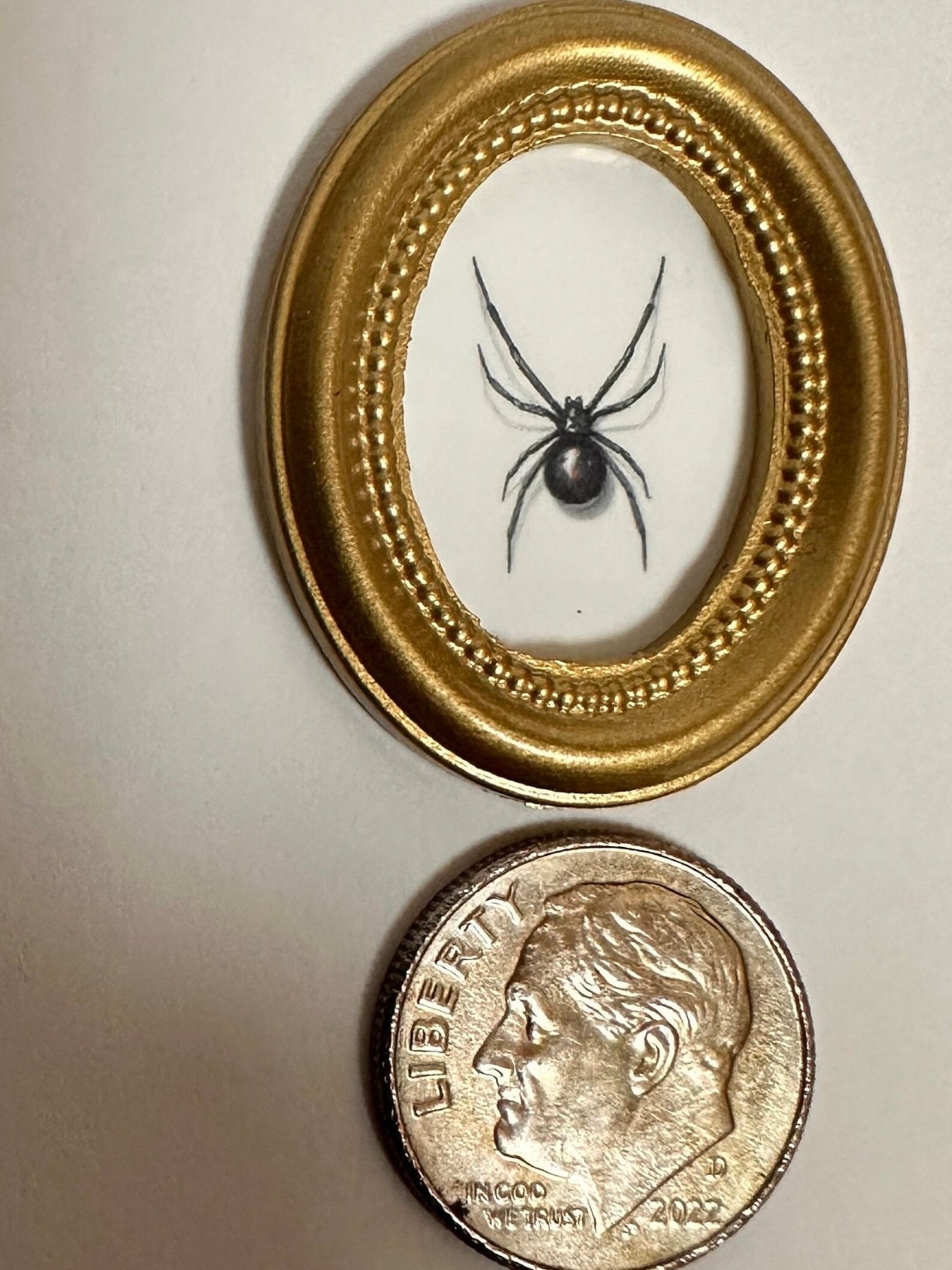 Dollhouse Art Creepy Spider Mini Horror Art Witches Den Miniature Wall ...