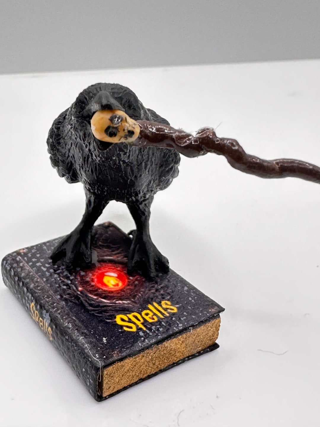 Dollhouse Art Creepy Miniature Raven 1:12 Scale Halloween - Etsy