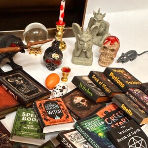 1:12 Scale Haunted Bookcase, Miniature Witch Book Shelf, Gothic ...