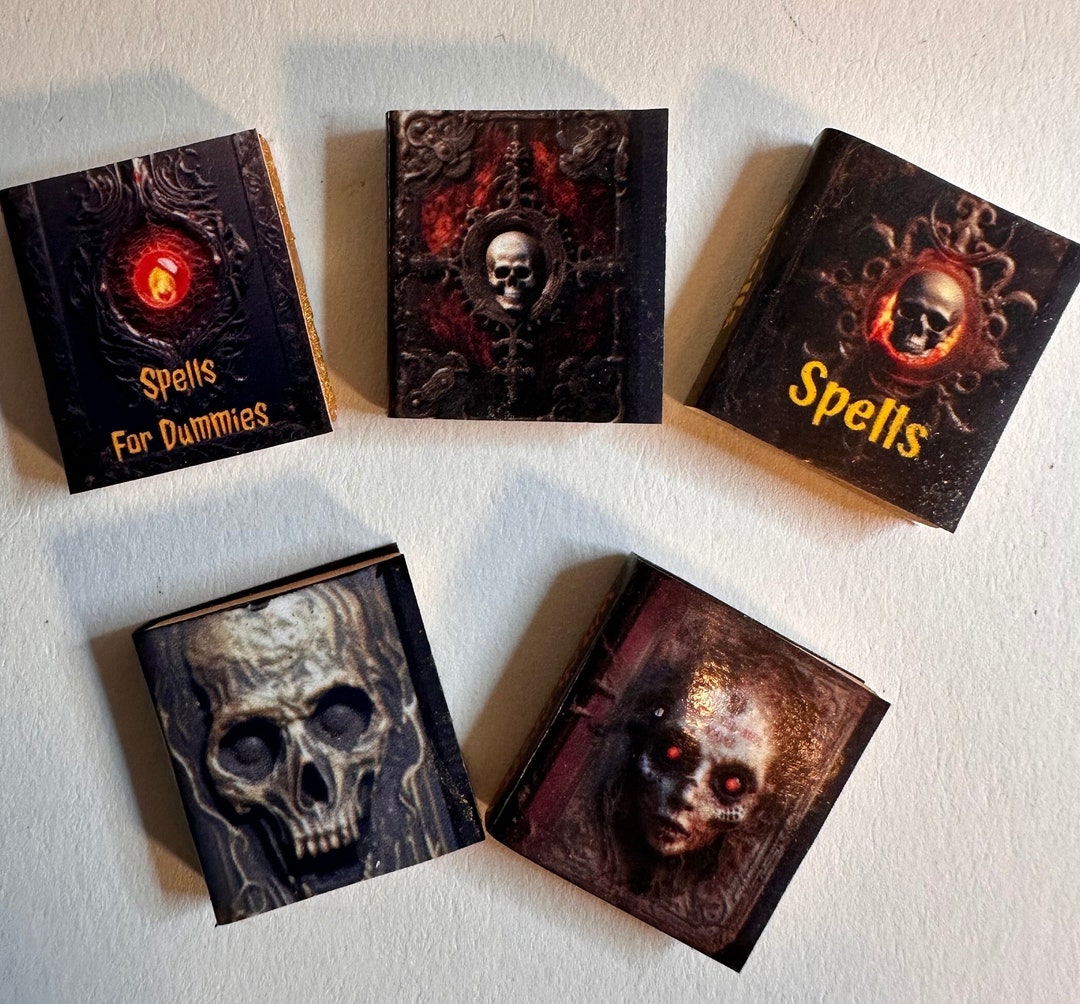 1:12 Scale Witch Book Set Creepy Haunted Library Witch Spell Book ...