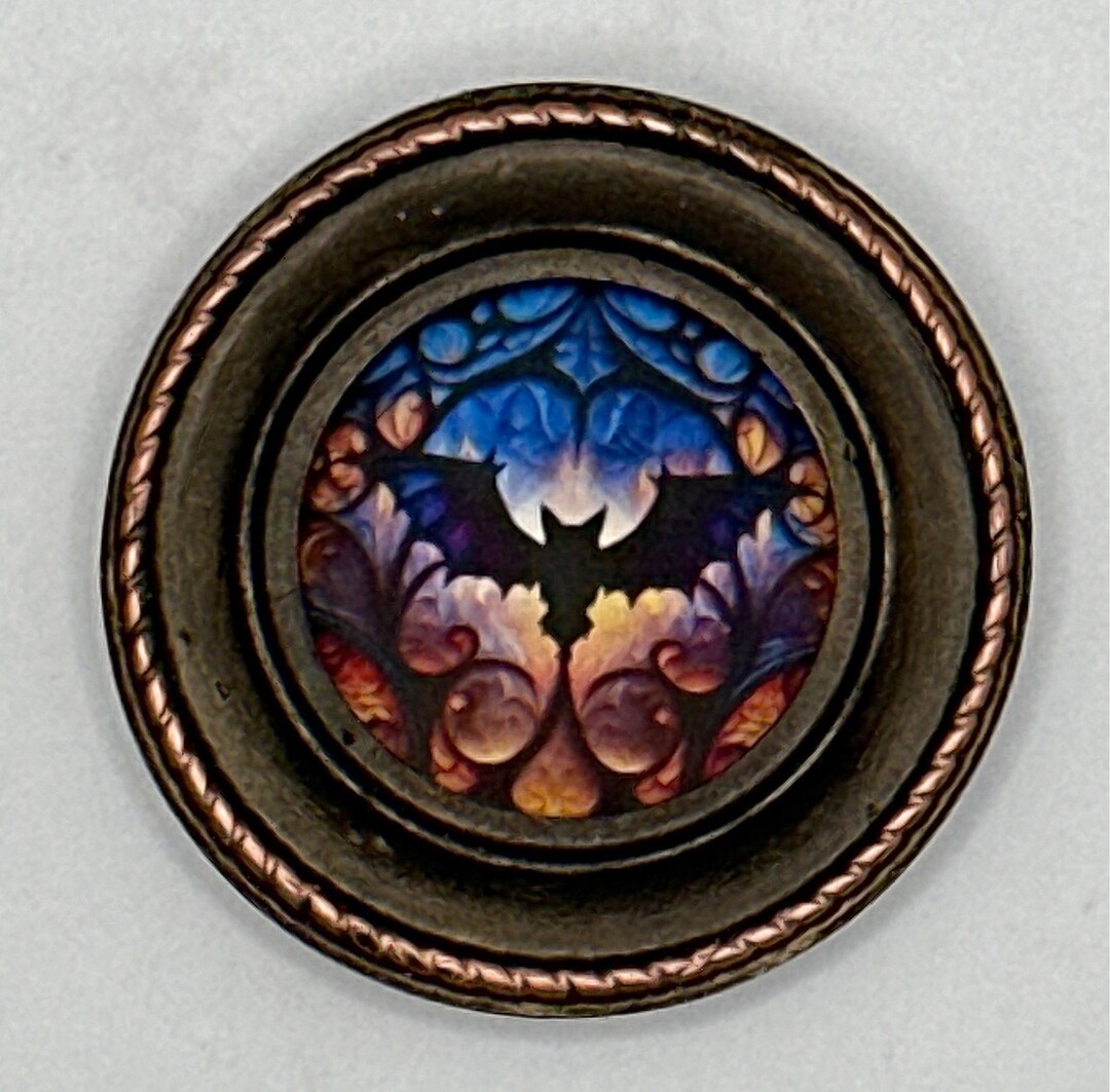 Dollhouse Art Creepy Miniature Bat Painting Miniature Round Picture ...